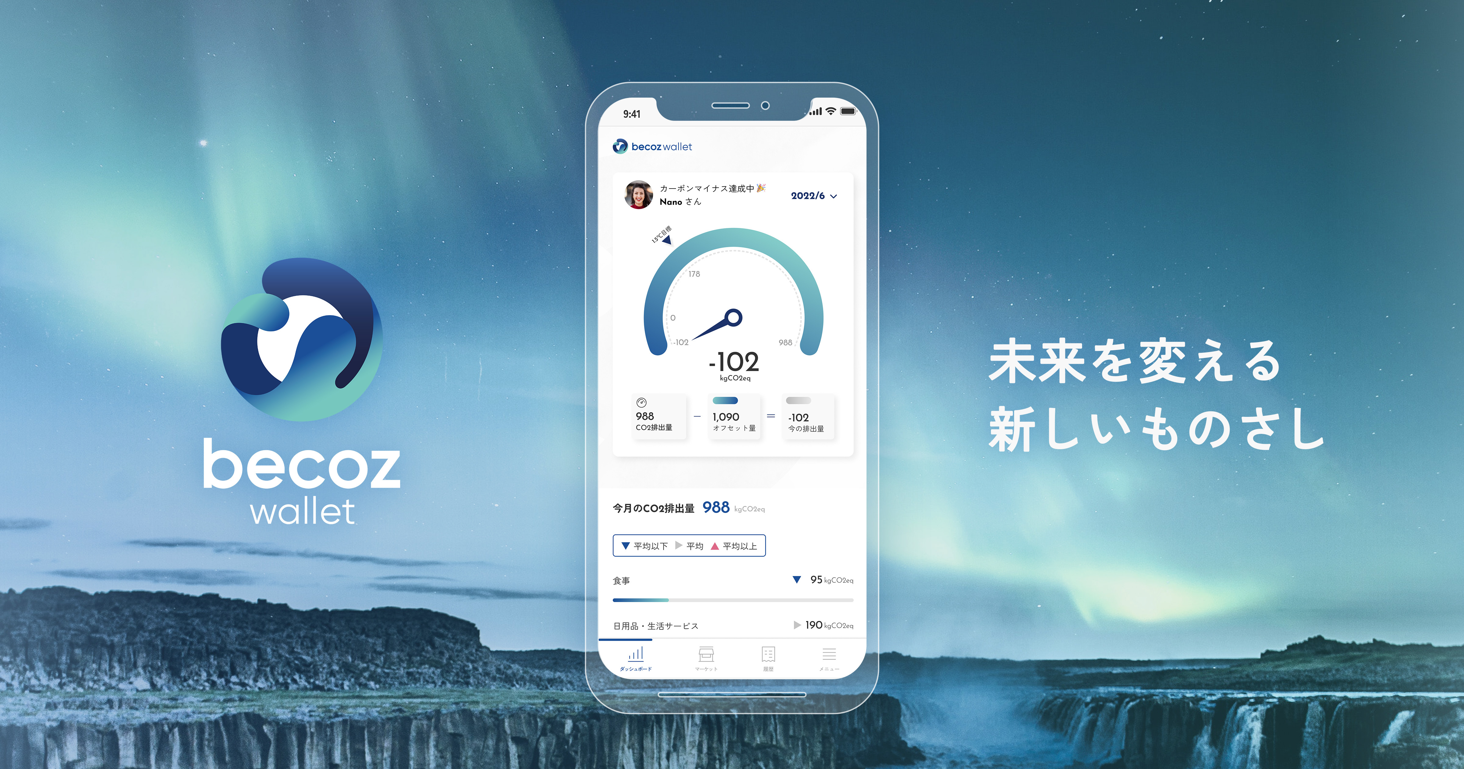 CO2家計簿 becoz wallet | 簡単・シンプル！無料で使える個人向けCO2排出量改善アプリ